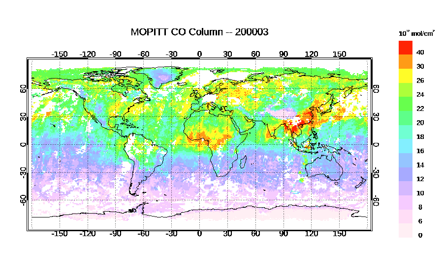 MOPITT Data Plots - Monthly